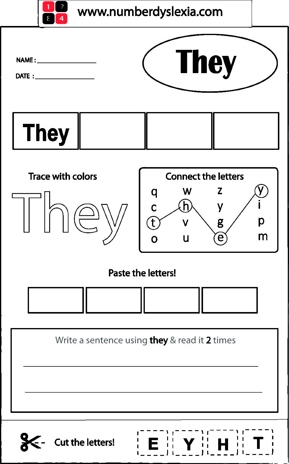 Free Printable Orton Gillingham Worksheet with Template [PDF] - Number ...