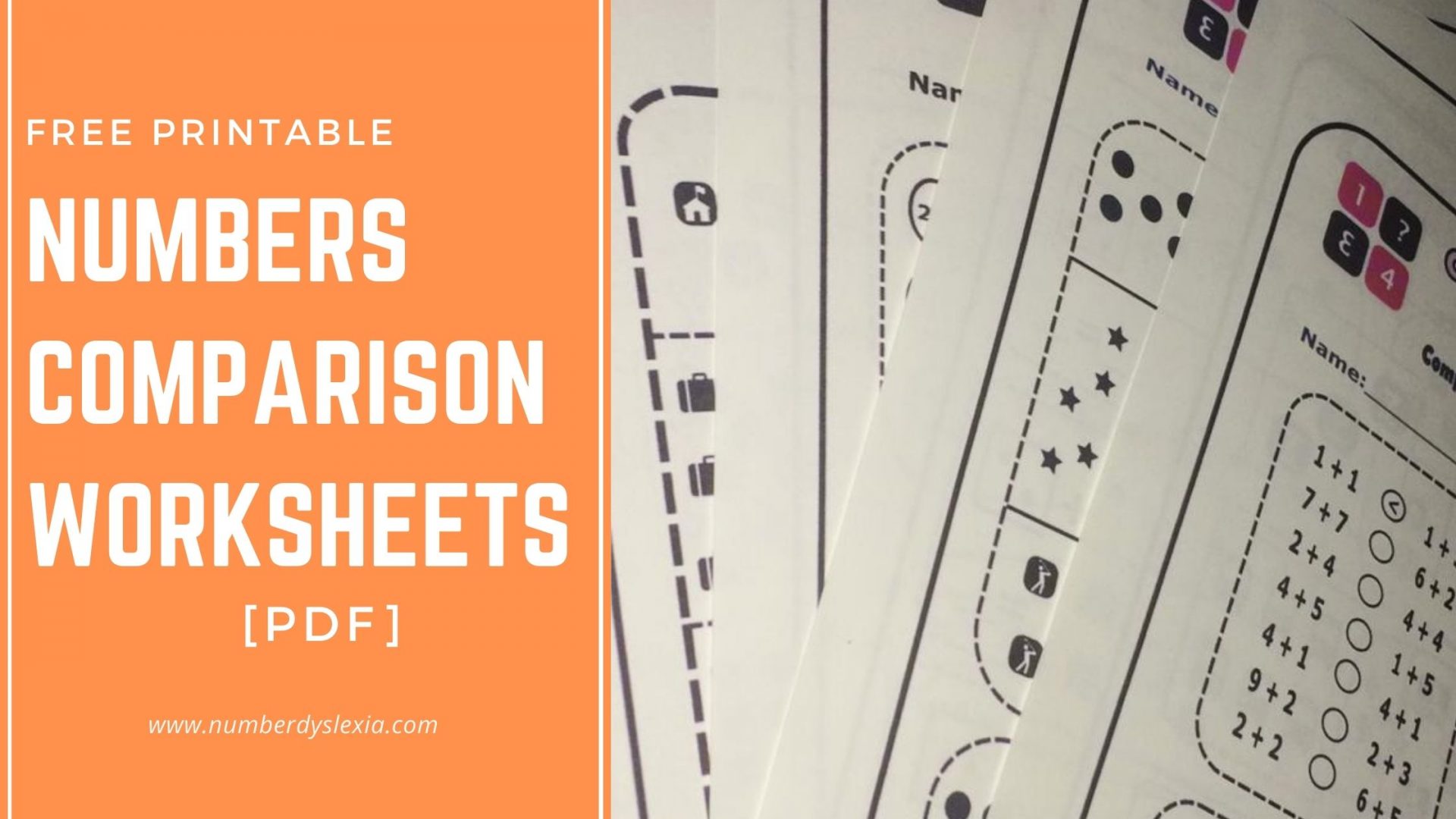 Free Printable Comparing Number Worksheets PDF Number Dyslexia