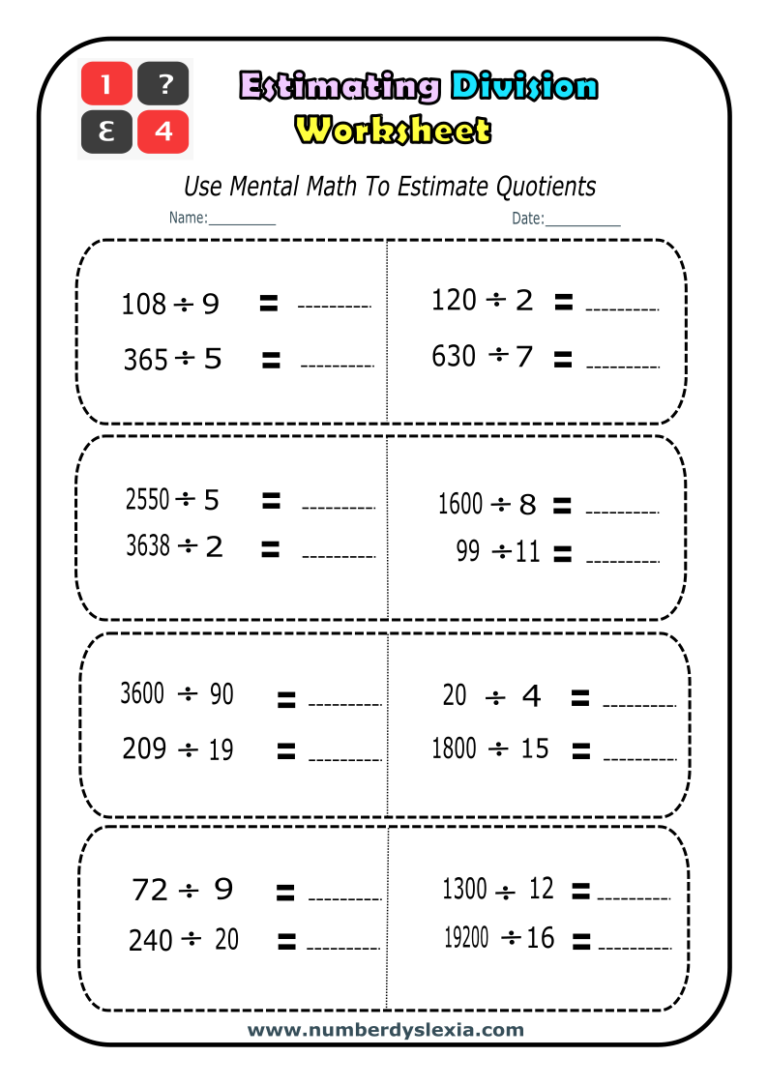 Divison Worksheets