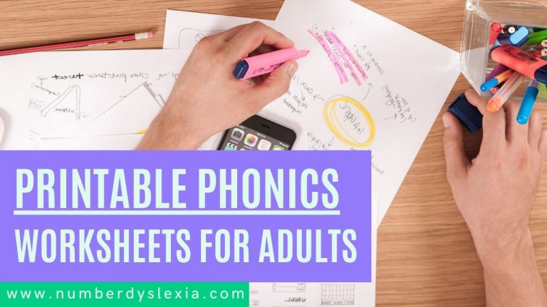 Free Printable Phonics Worksheets for Adults [PDF] - Number Dyslexia