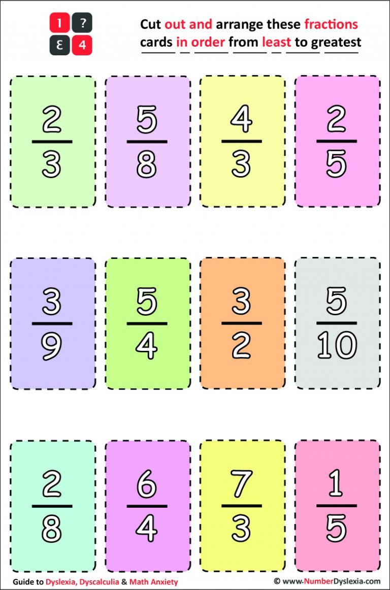 Free Printable Ordering Fractions From Least to Greatest Worksheets ...