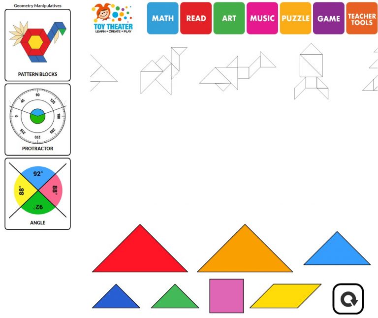 6 Interactive Online Tangram Manipulatives - Number Dyslexia