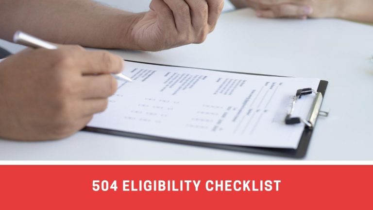 504 Plan Eligibility Checklist [PDF Included] - Number Dyslexia