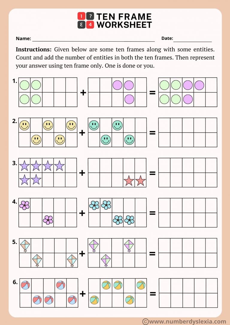 Printable Ten Frame Worksheets [PDF Included] - Number Dyslexia
