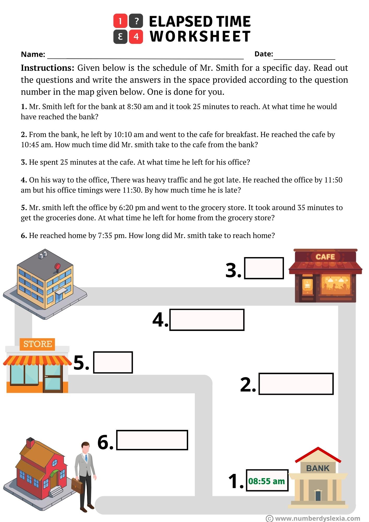 Printable Elapsed Time Word Problems Worksheets PDF Included Number 