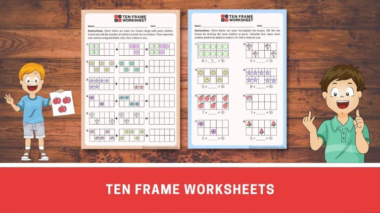 Printable Ten Frame Worksheets [PDF Included] - Number Dyslexia