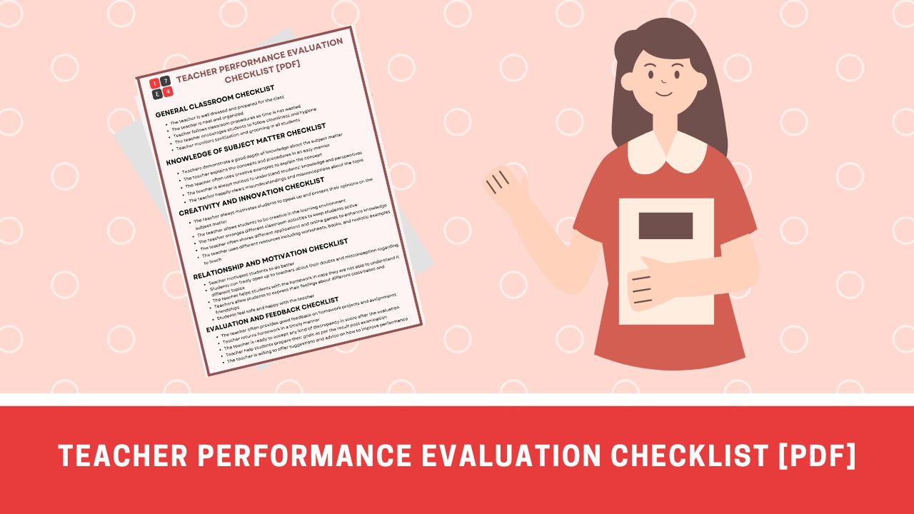 Printable Teacher Performance Evaluation Checklist PDF Included Number Dyslexia