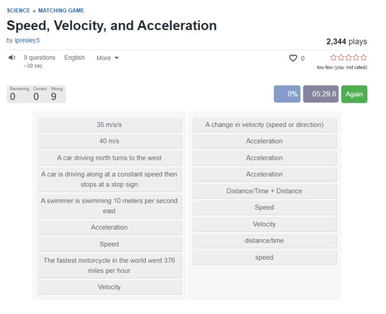 8 Fun Games And Activities For Learning Speed, Velocity, & Acceleration ...