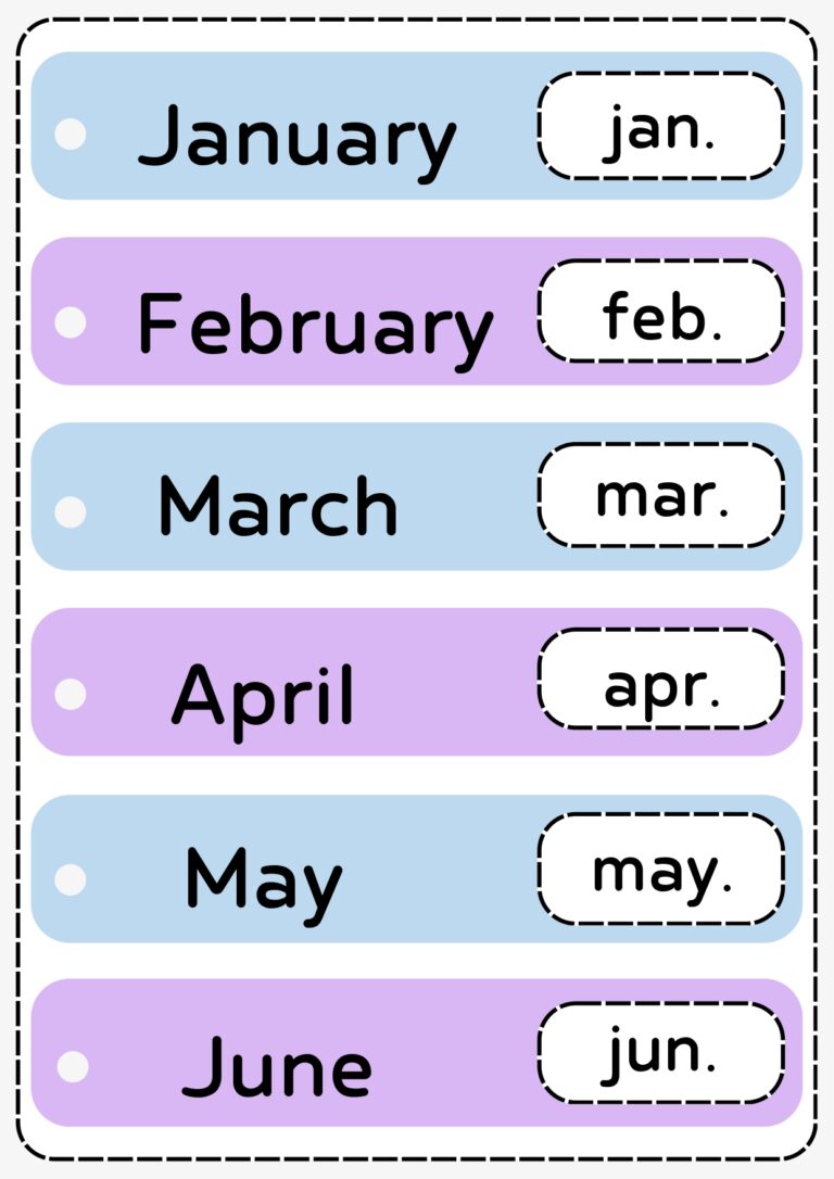 Printable Months Of The Year Worksheet [PDF Included] - Number Dyslexia