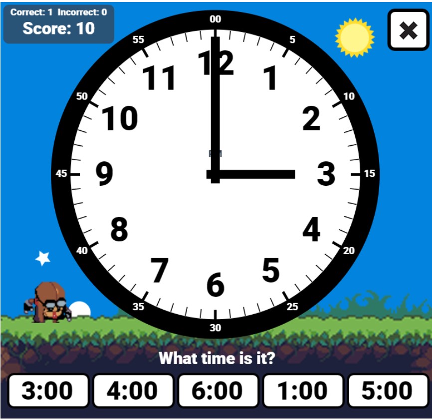 Mathsframe Telling Time Game Webframes