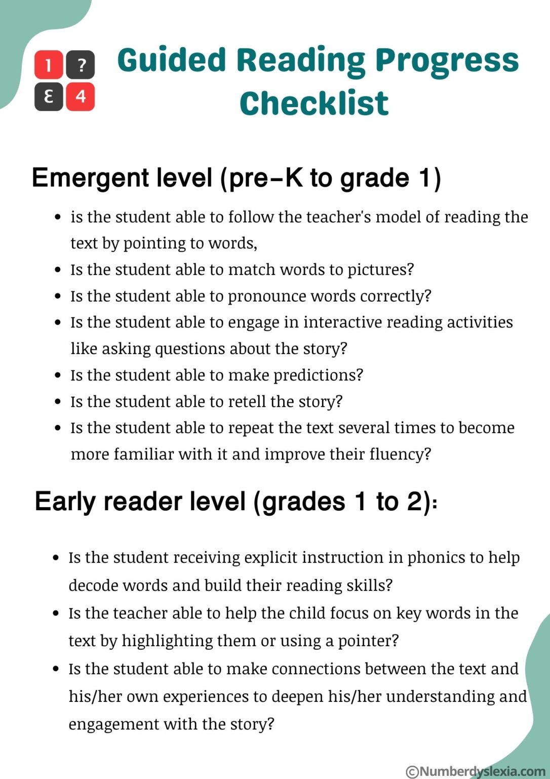 Important Guided Reading Strategies By Grade Level - Number Dyslexia