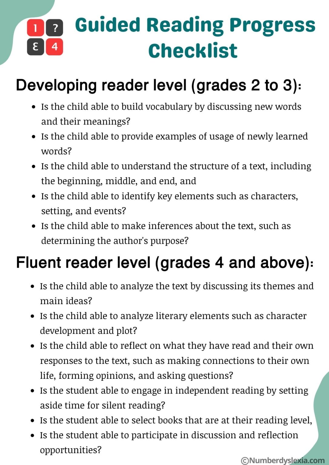 Important Guided Reading Strategies By Grade Level - Number Dyslexia