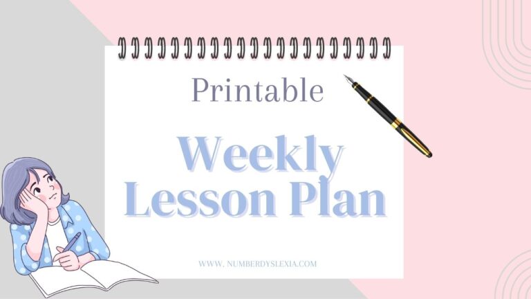 Printable Weekly Lesson Plan Template [PDF Included] - Number Dyslexia