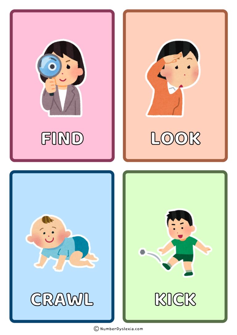 120 Action Words List With Pictures [PDF Included] - Number Dyslexia