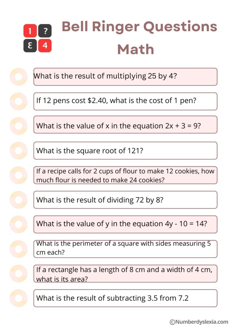 51 Bell Ringer Questions For Teachers To Try [PDF Included] - Number ...
