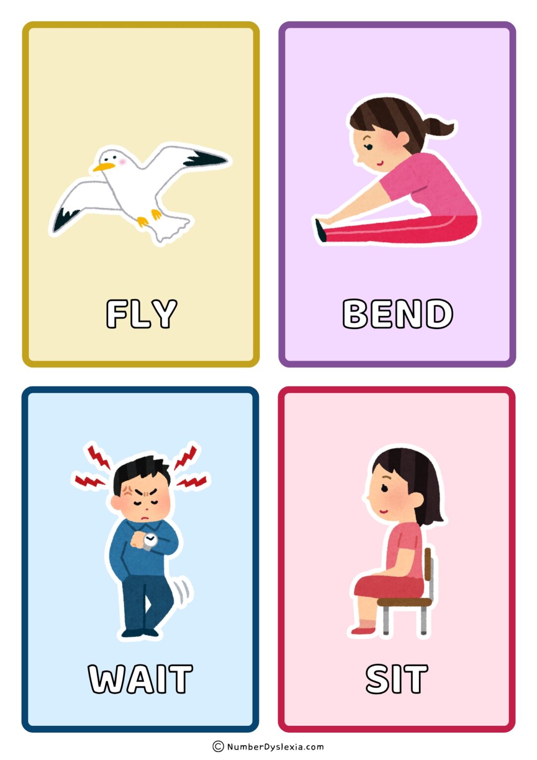 120 Action Words List With Pictures [PDF Included] - Number Dyslexia