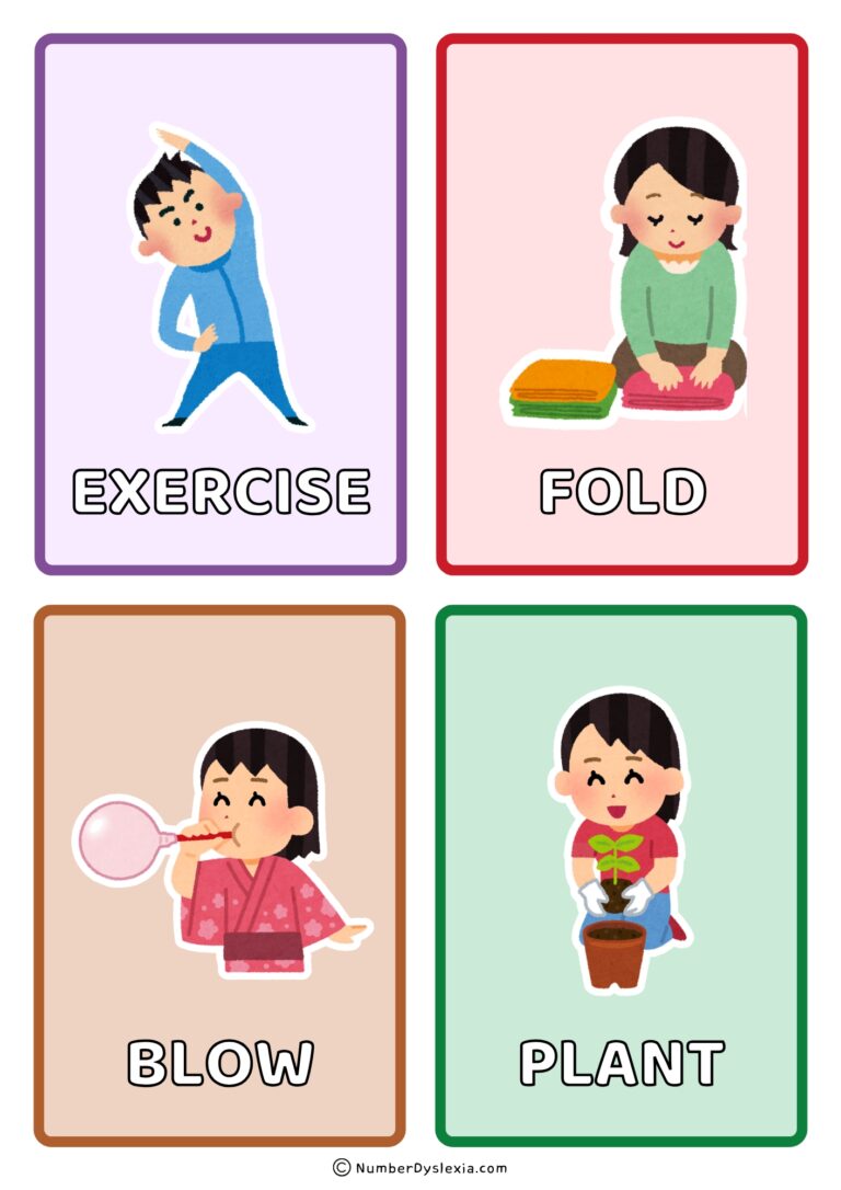 120 Action Words List With Pictures [PDF Included] - Number Dyslexia