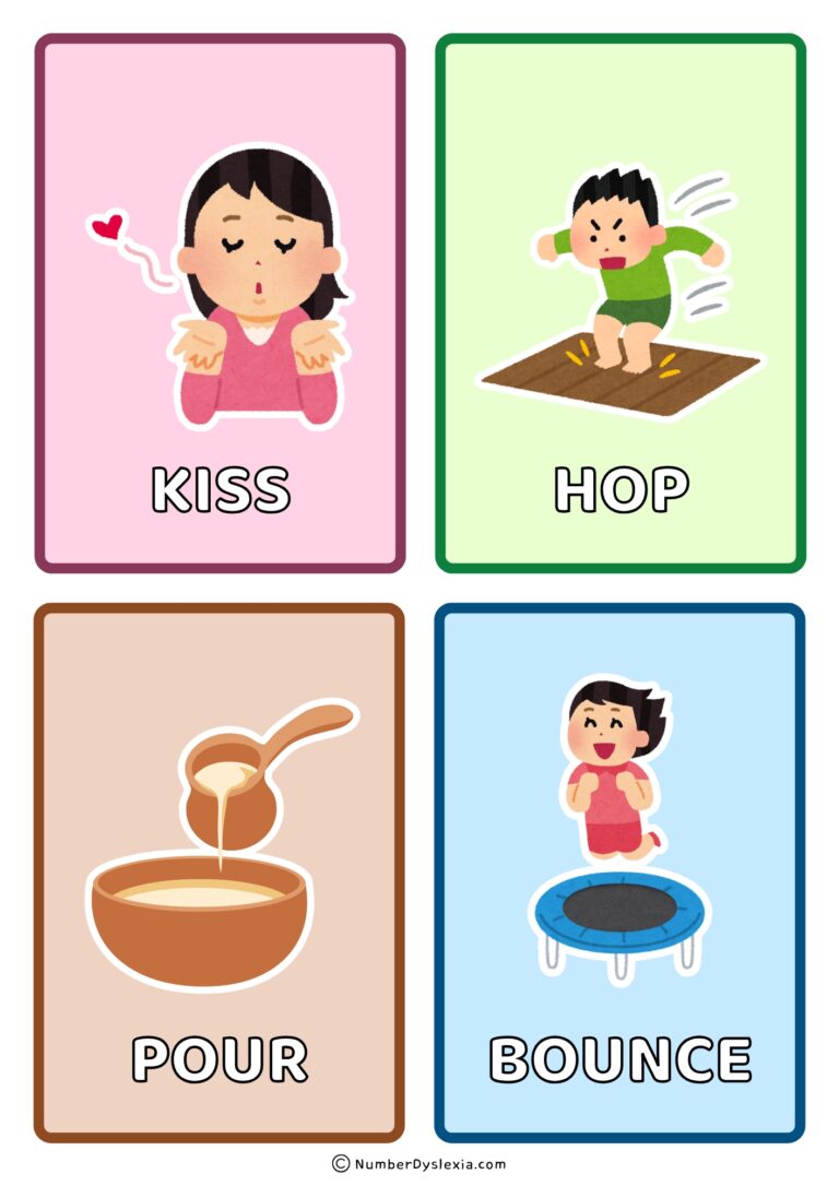 120 Action Words List With Pictures [PDF Included] - Number Dyslexia