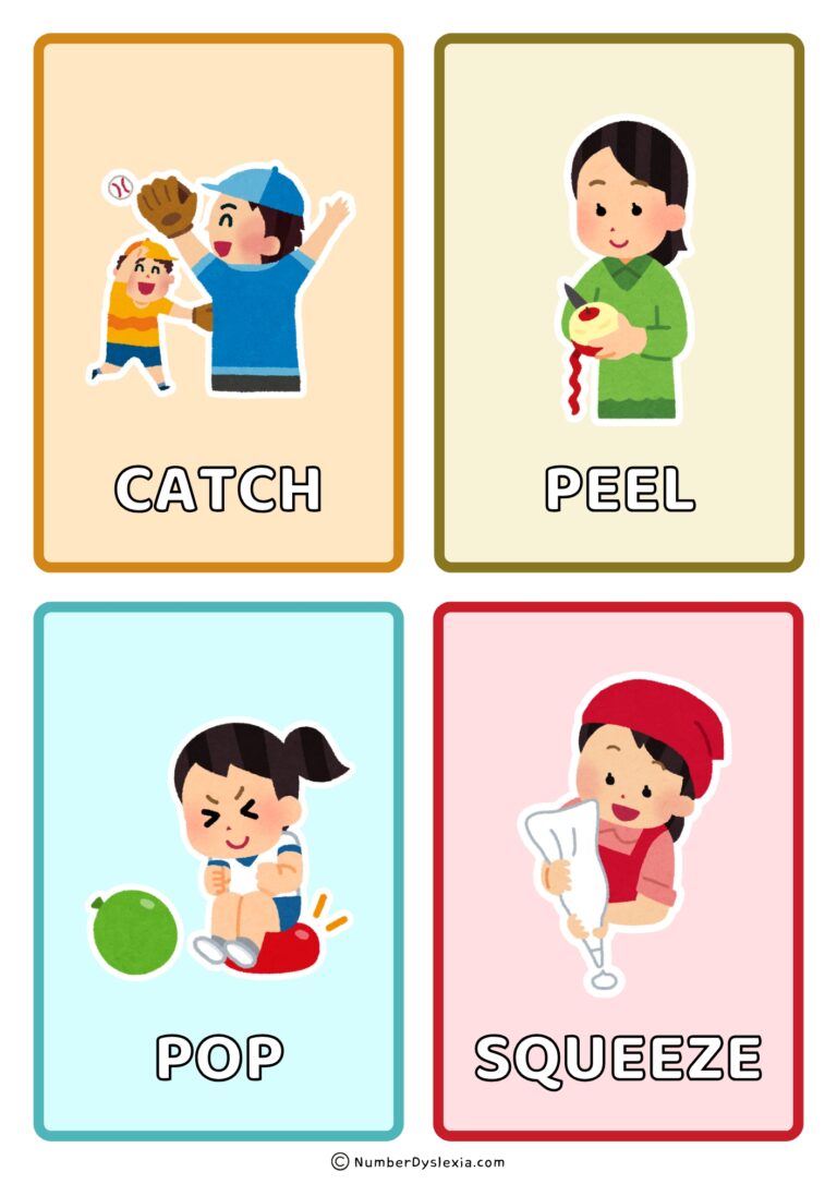 120 Action Words List With Pictures [PDF Included] - Number Dyslexia