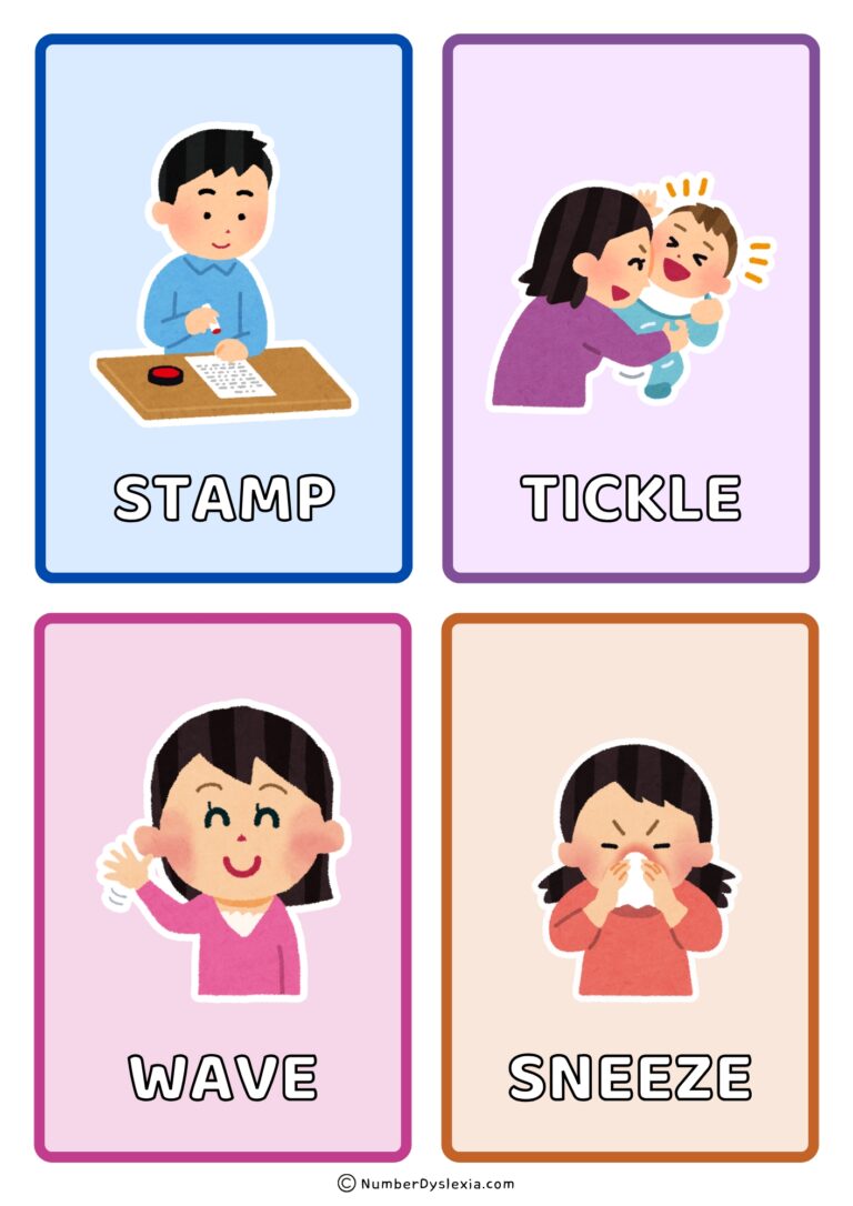 120 Action Words List With Pictures [PDF Included] - Number Dyslexia