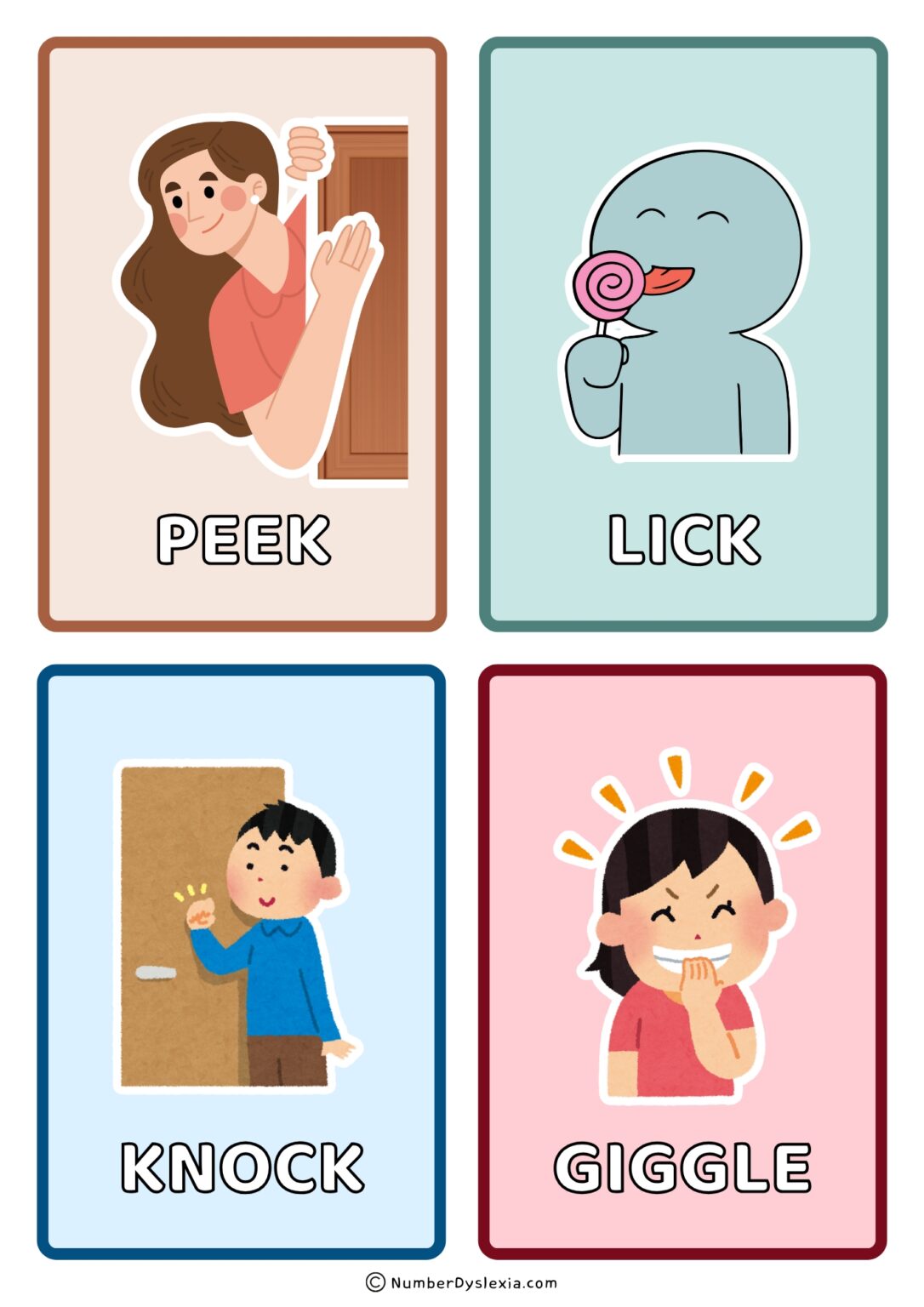 120 Action Words List With Pictures [PDF Included] - Number Dyslexia