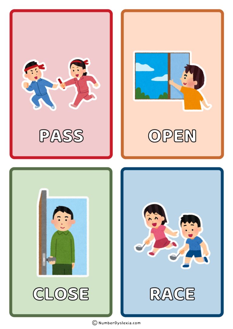 120 Action Words List With Pictures [PDF Included] - Number Dyslexia