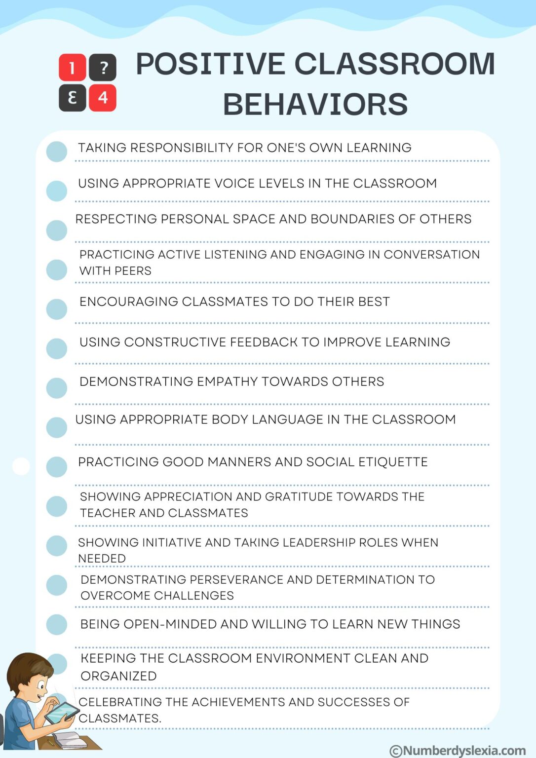 Printable Positive Classroom Behaviors List [PDF Included] - Number ...