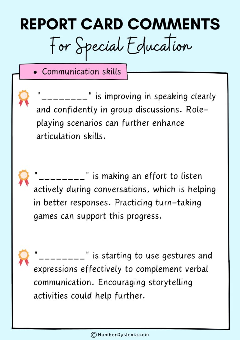 160 Report Card Comments For Students With Special Needs [PDF Included ...