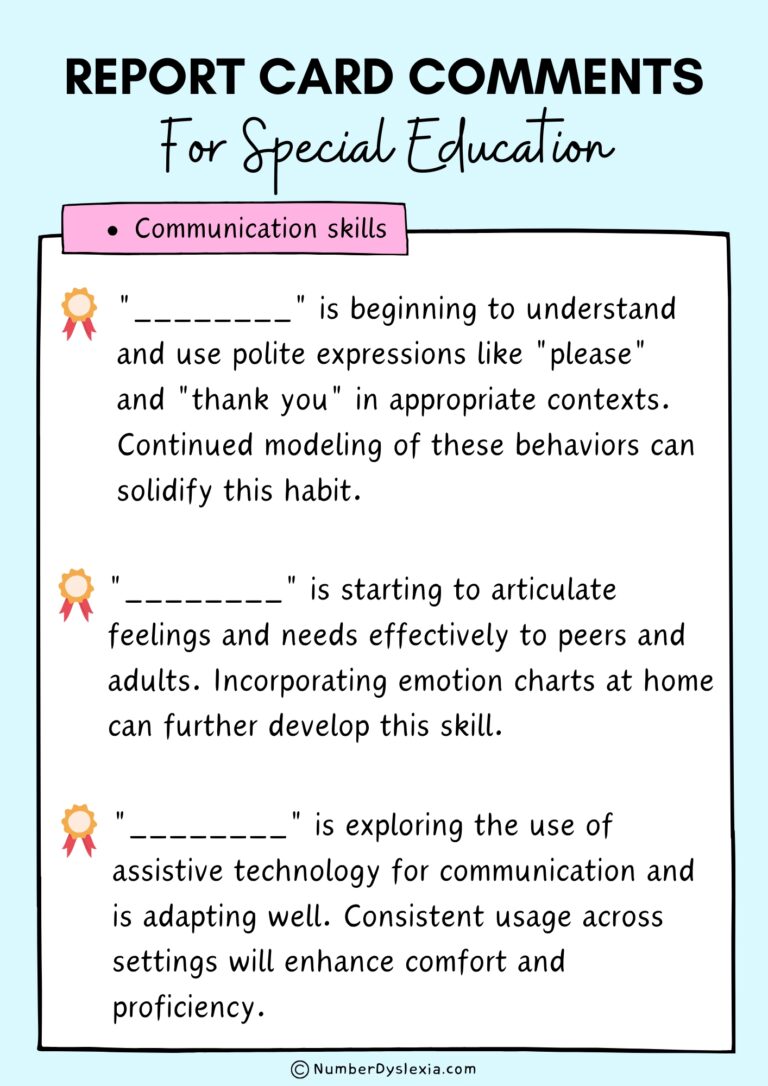 160 Report Card Comments For Students With Special Needs [PDF Included ...
