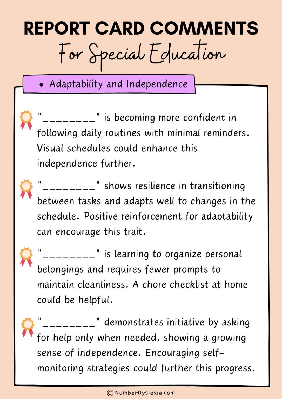 160 Report Card Comments For Students With Special Needs [PDF Included ...