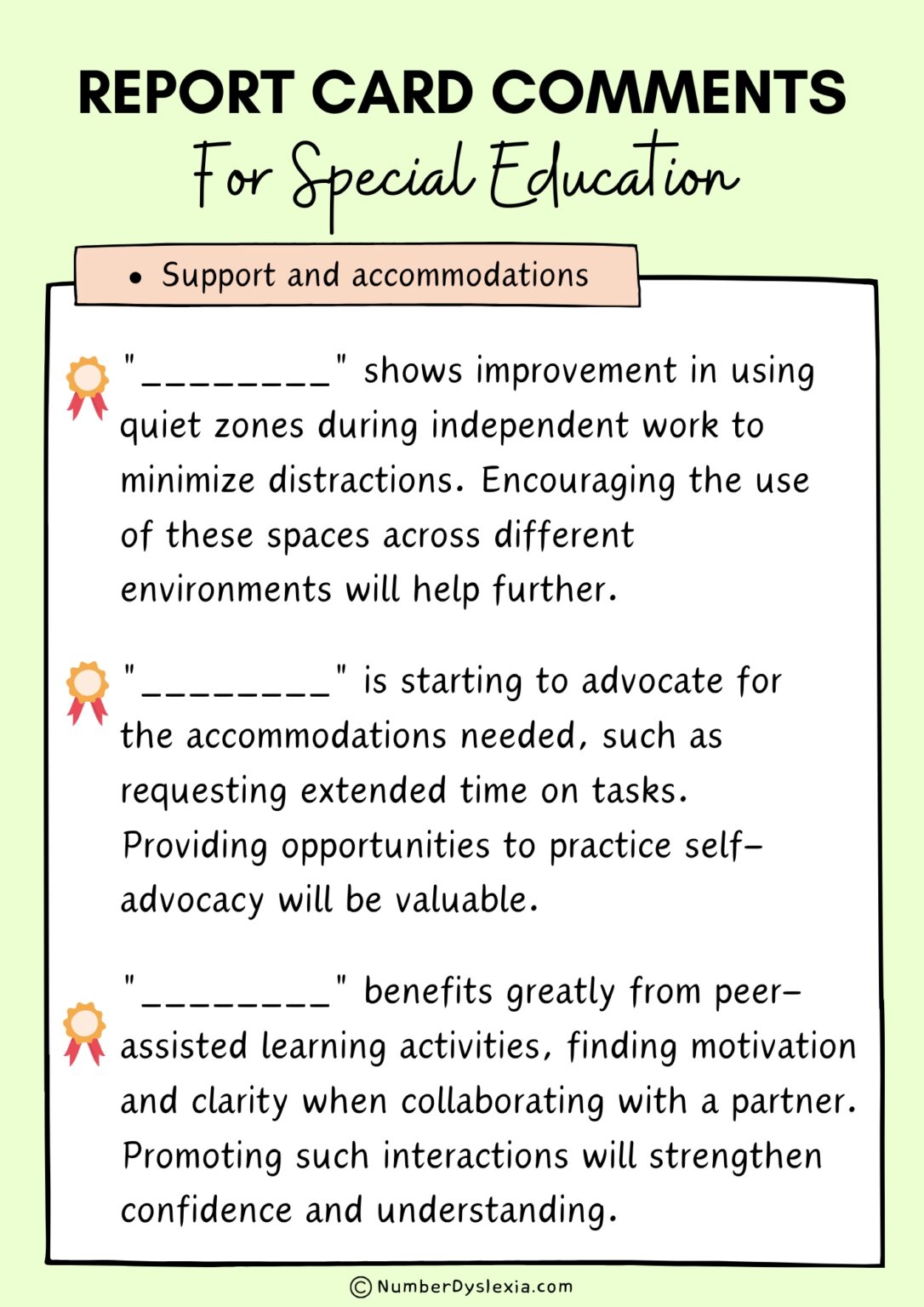 160 Report Card Comments For Students With Special Needs [PDF Included ...