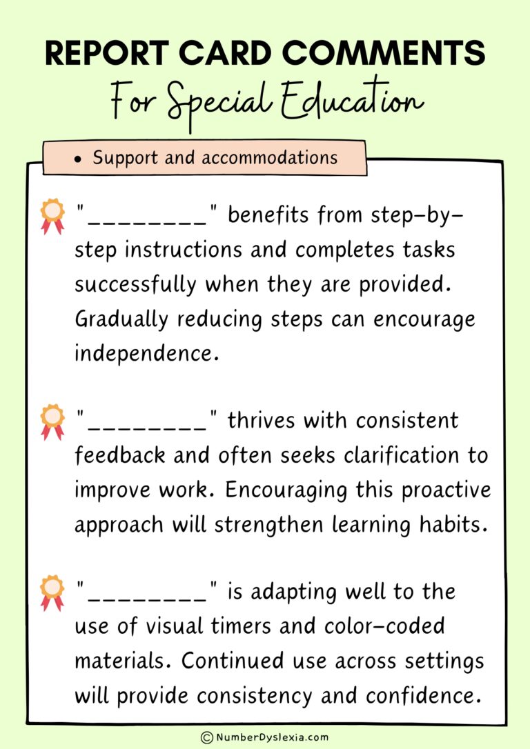 160 Report Card Comments For Students With Special Needs [PDF Included ...
