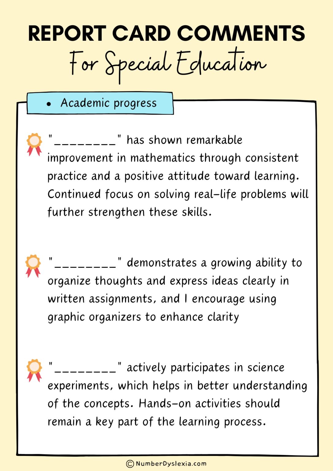 160 Report Card Comments For Students With Special Needs [PDF Included ...