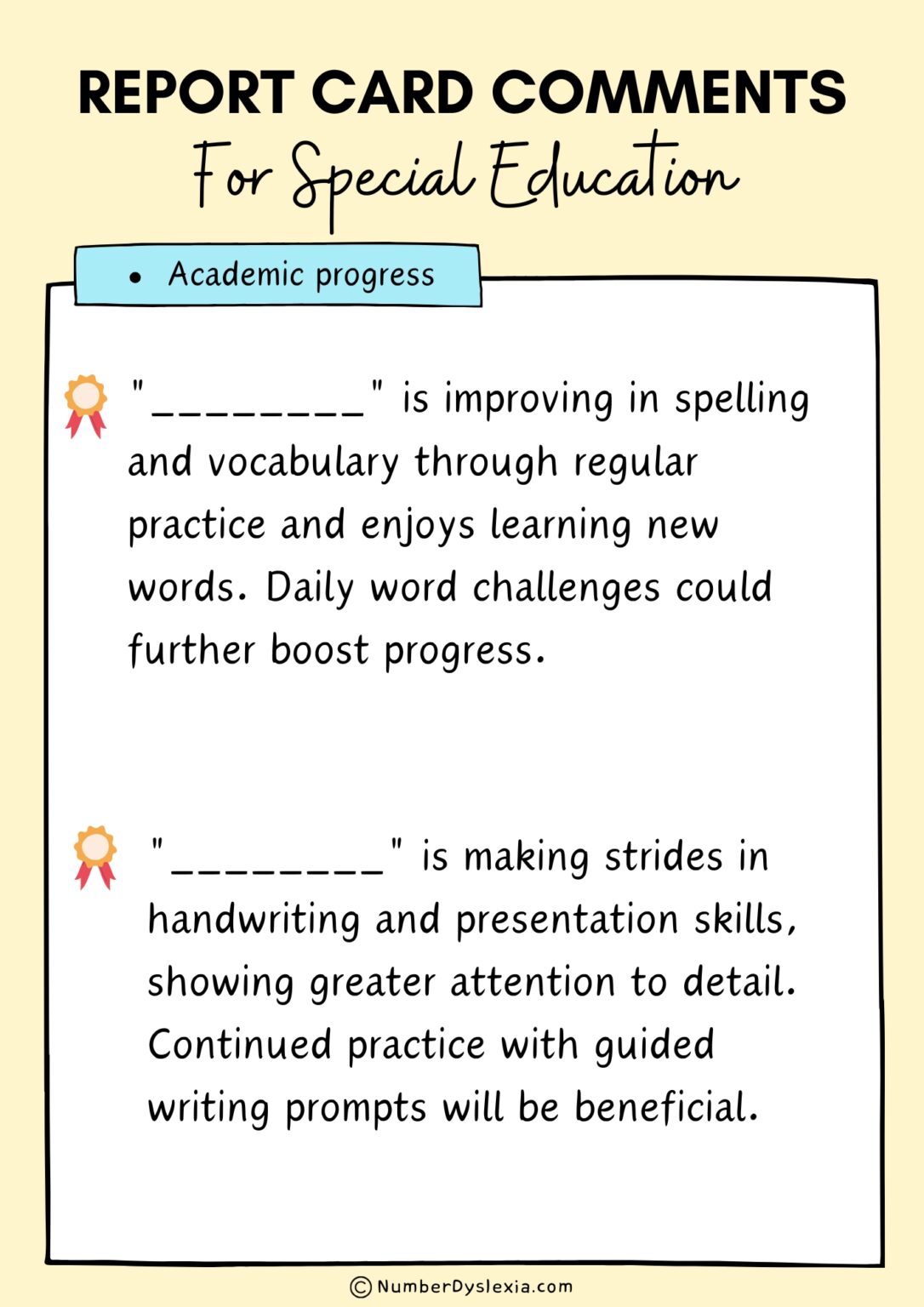 160 Report Card Comments For Students With Special Needs [PDF Included ...