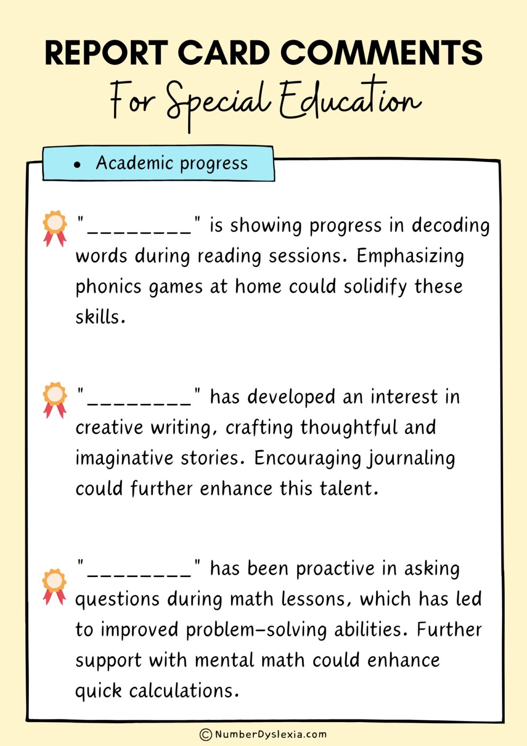 160 Report Card Comments For Students With Special Needs [PDF Included ...