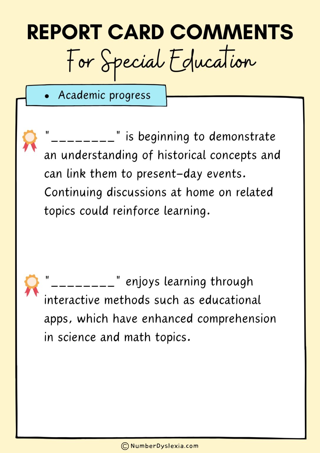 160 Report Card Comments For Students With Special Needs [PDF Included ...