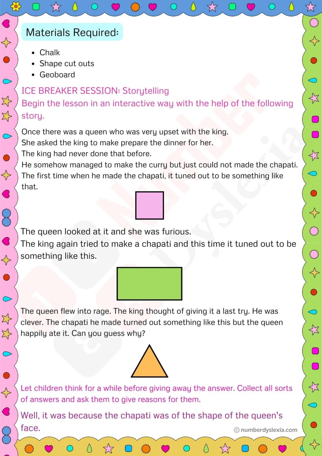 Printable Elementary Grade Shape and Pattern Lesson Plan [PDF Included ...