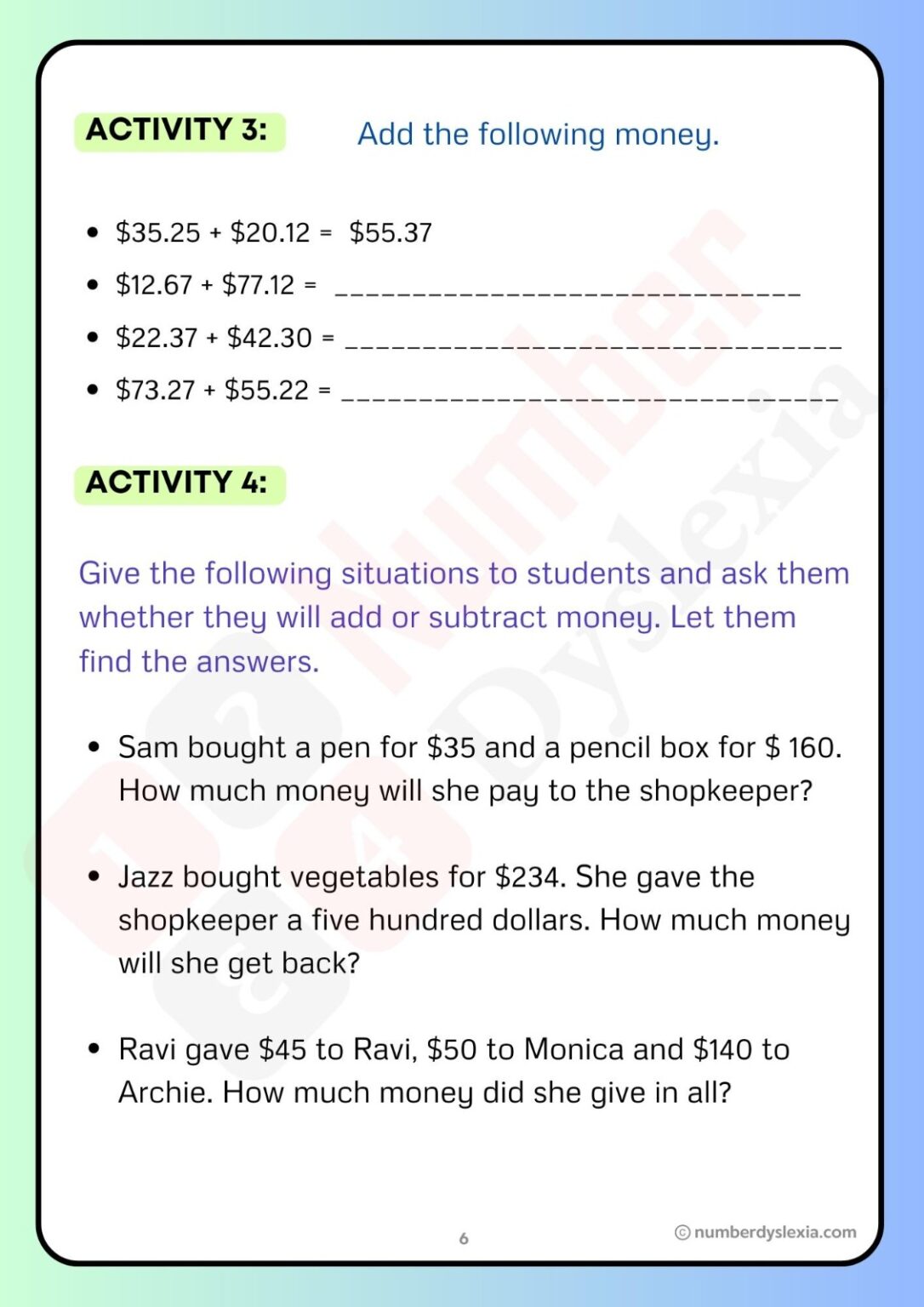 Printable Counting Money Lesson Plan [PDF Included] - Number Dyslexia