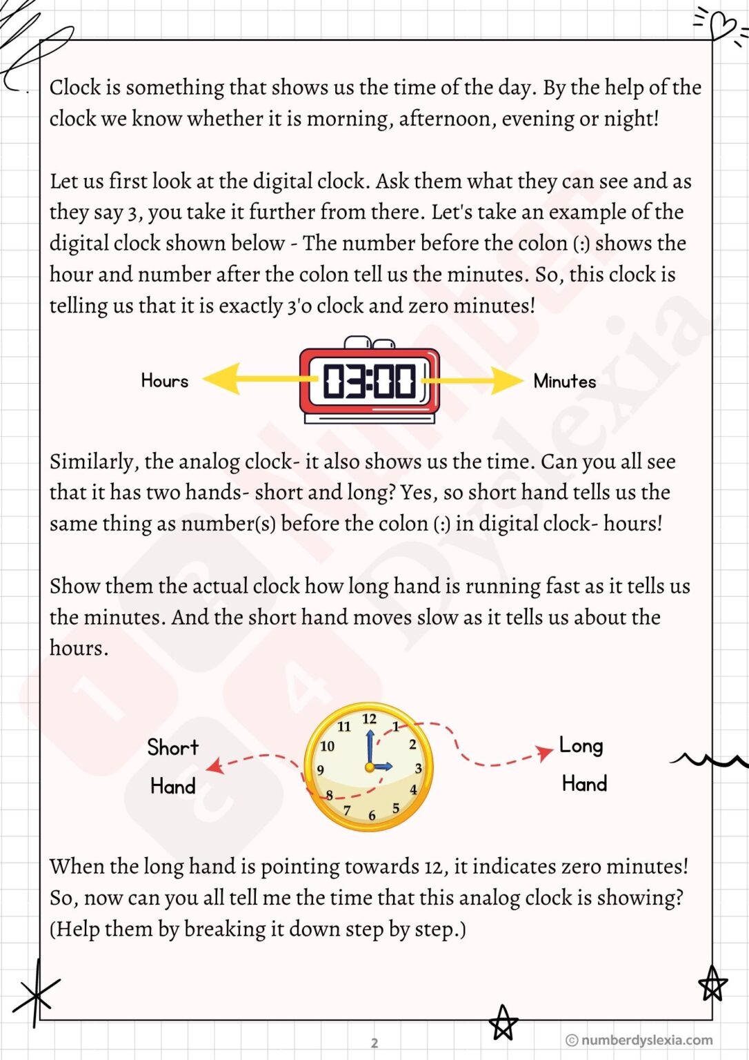 Printable Time-telling Lesson Plan [PDF Included] - Number Dyslexia