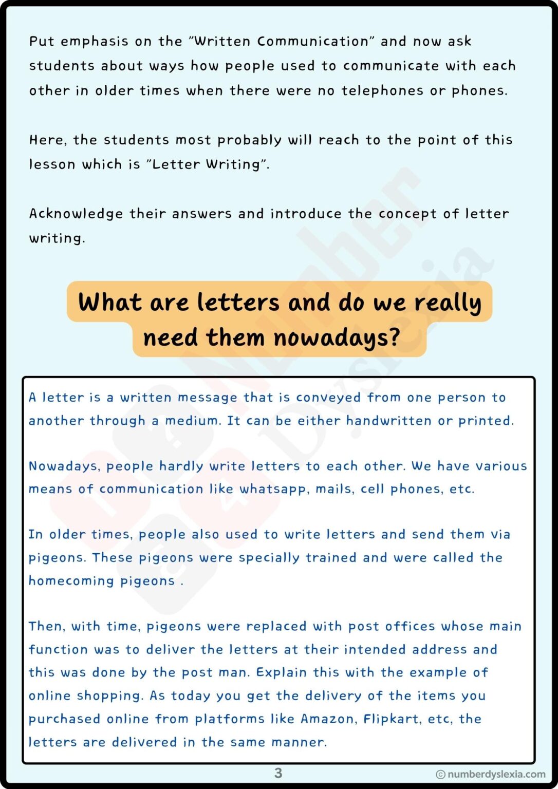 Printable Letter Writing Lesson Plan [PDF Included] - Number Dyslexia