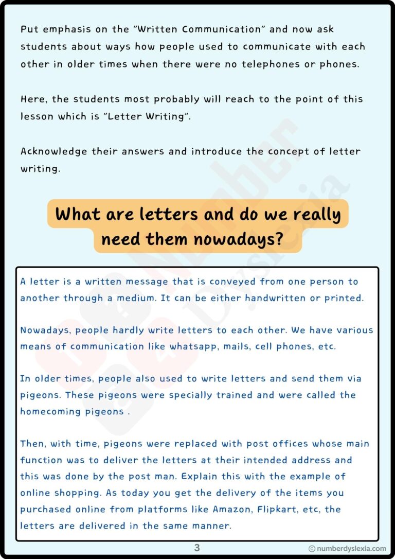Printable Letter Writing Lesson Plan [PDF Included] - Number Dyslexia