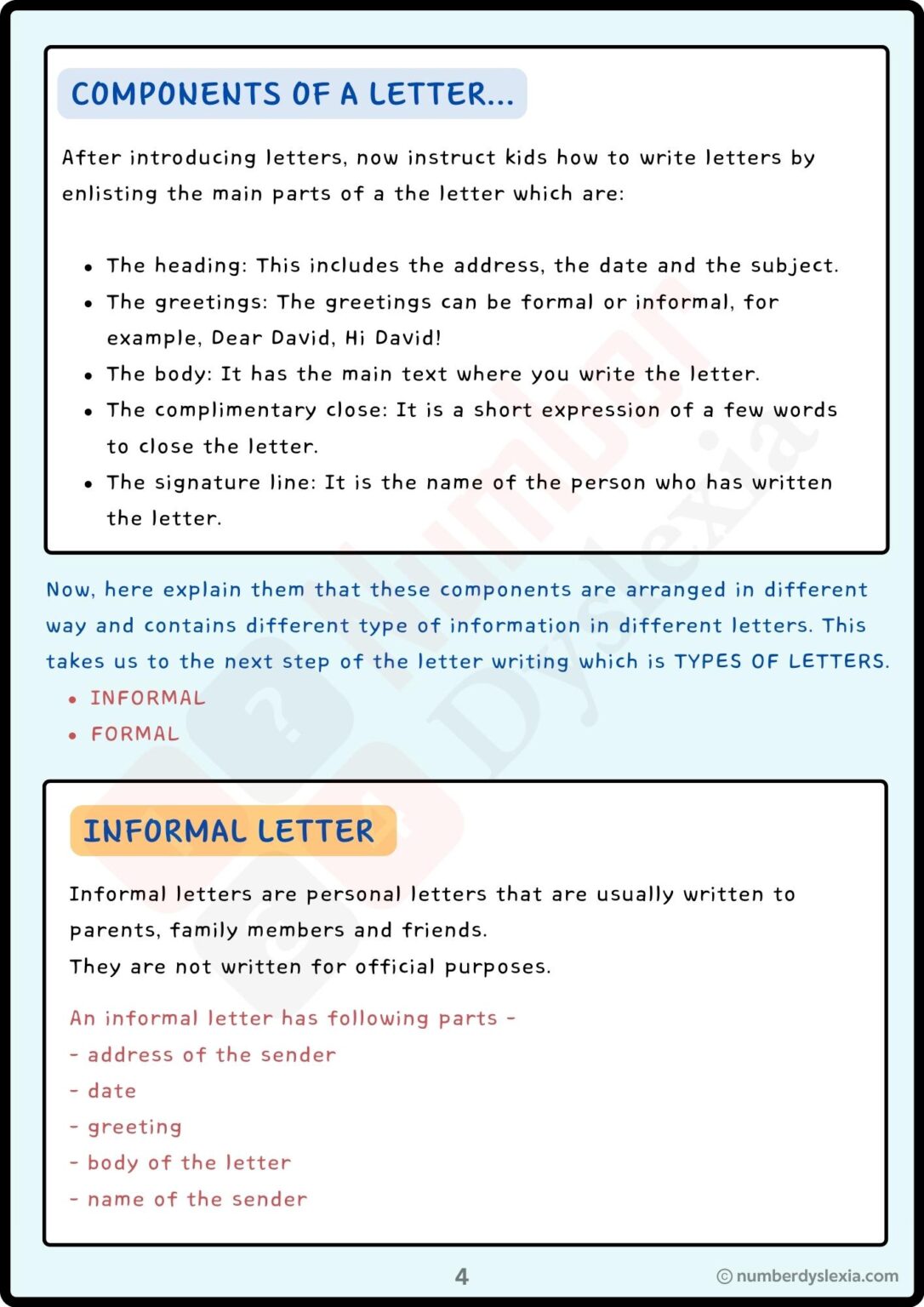 Printable Letter Writing Lesson Plan [PDF Included] - Number Dyslexia