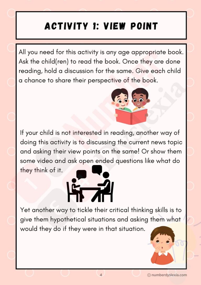 Printable Critical Thinking Lesson Plan [PDF Included] - Number Dyslexia