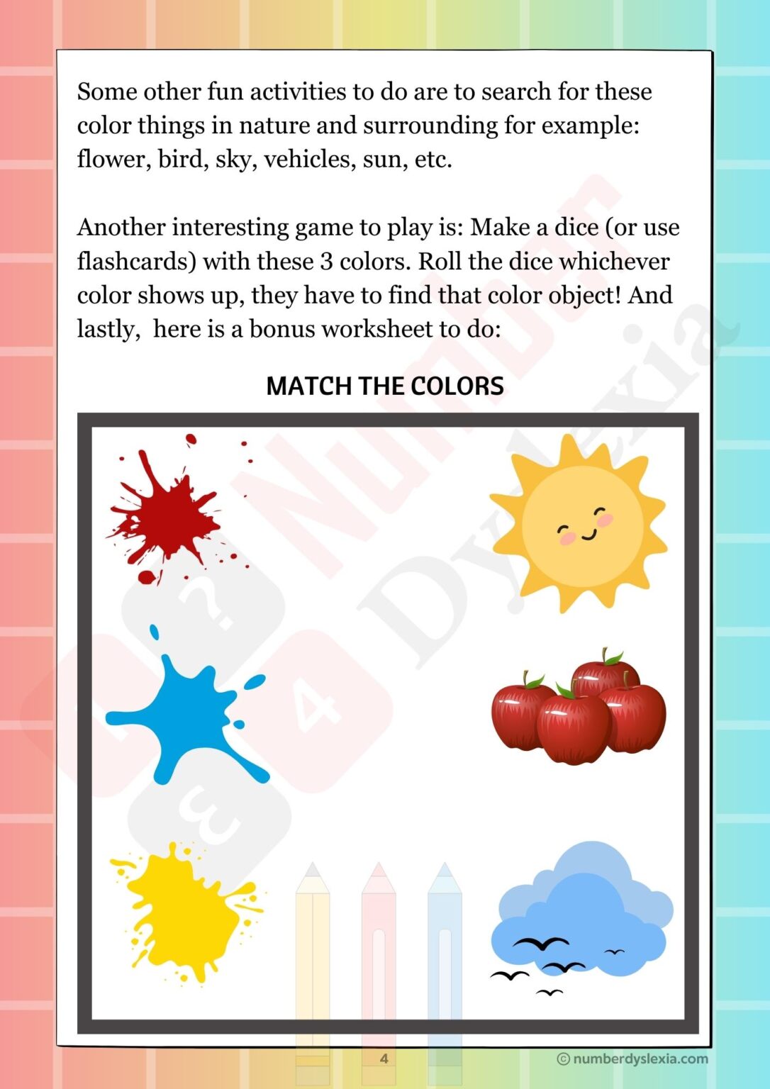 Printable Colors Lesson Plan [PDF Included] - Number Dyslexia