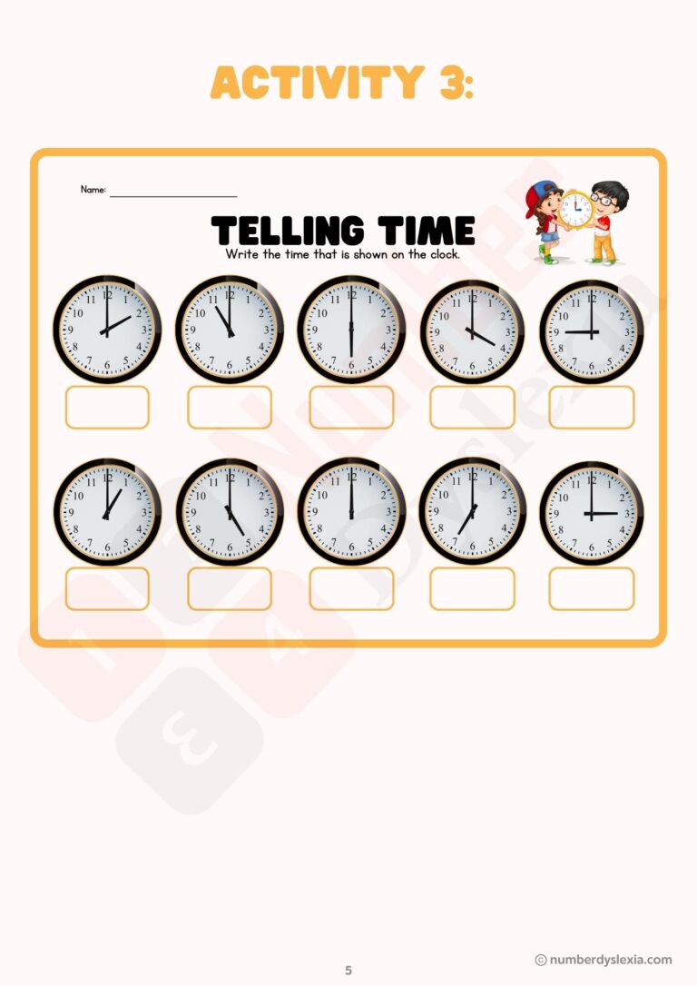 Printable Time-telling Lesson Plan [PDF Included] - Number Dyslexia