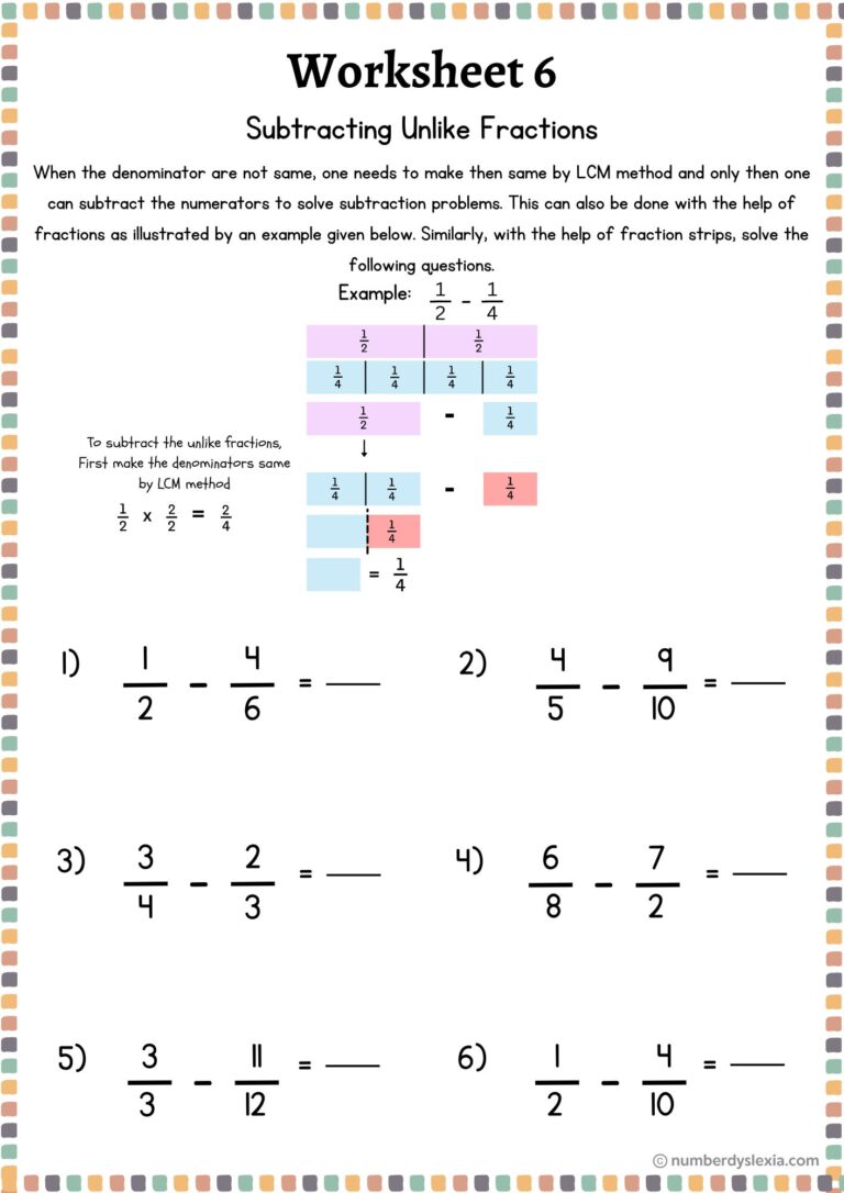 Printable Fraction Strips Worksheets [PDF Included] - Number Dyslexia