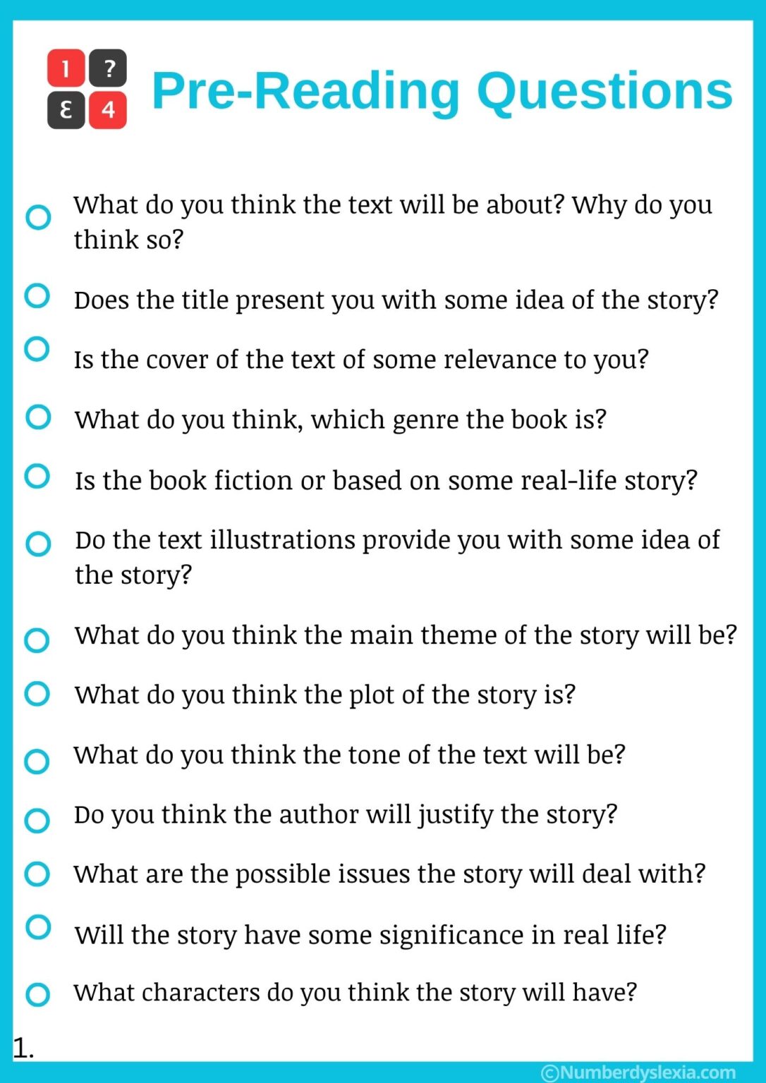 75 Pre, While, And Post-Reading Questions [PDF Included] - Number Dyslexia