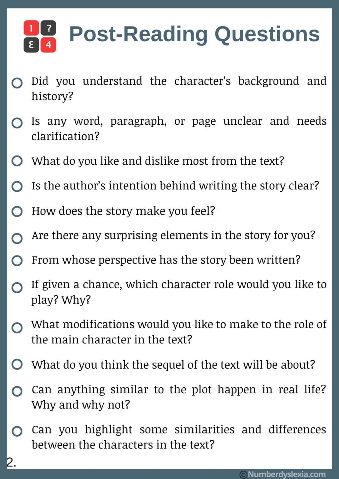 75 Pre, While, And Post-Reading Questions [PDF Included] - Number Dyslexia