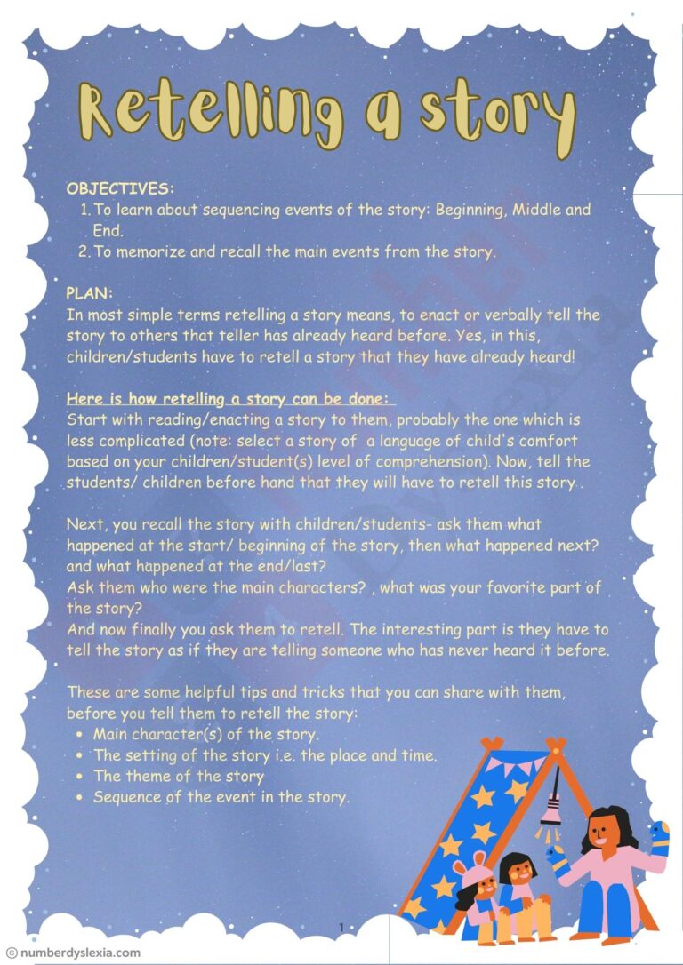 Story Retelling Lesson Plan [PDF Included] - Number Dyslexia