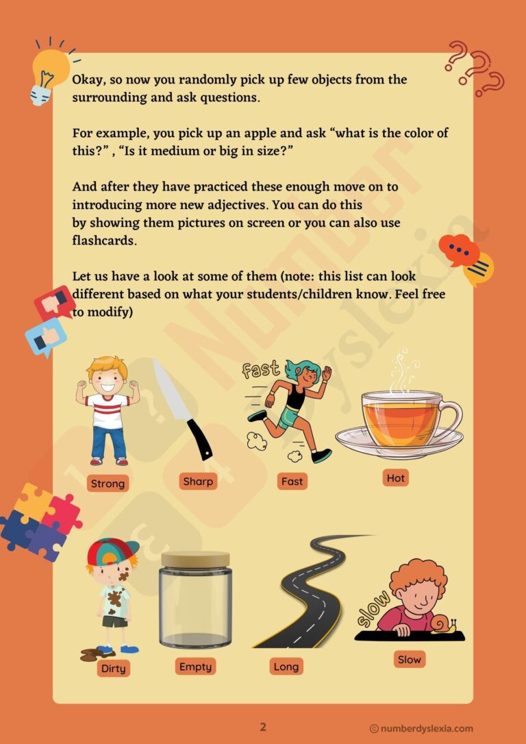 Adjective Lesson Plan [Printable PDF Included] - Number Dyslexia